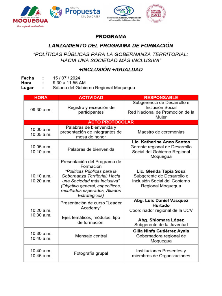Programa para Eventos | PDF