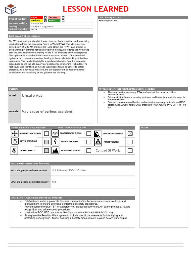 Lessons Learned-DS05 | PDF | Safety