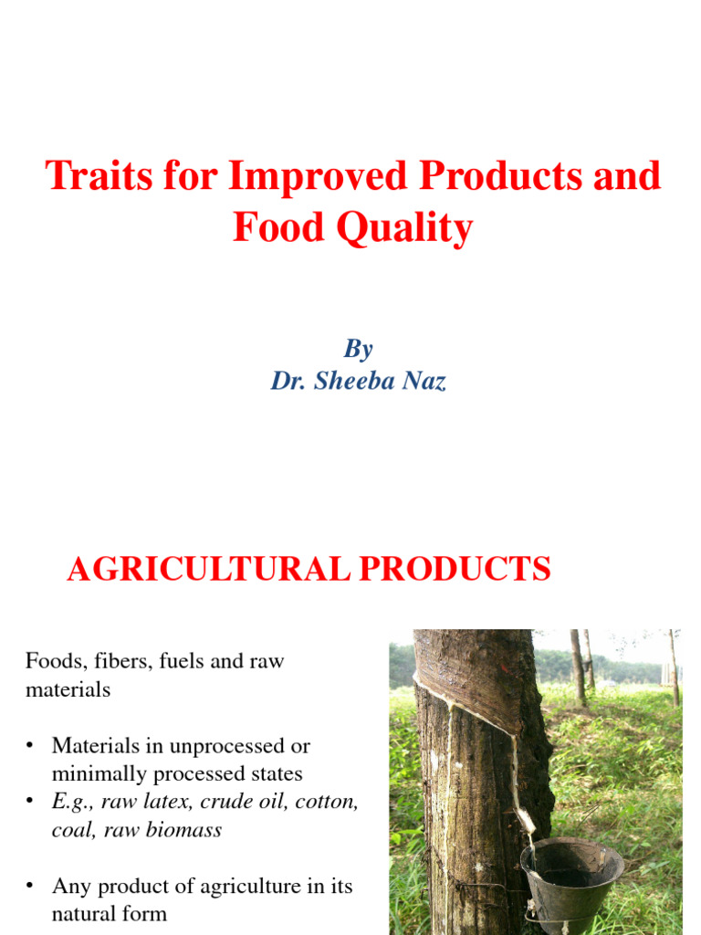 Traits For Improved Products and Crops | PDF | Plant Breeding | Rapeseed