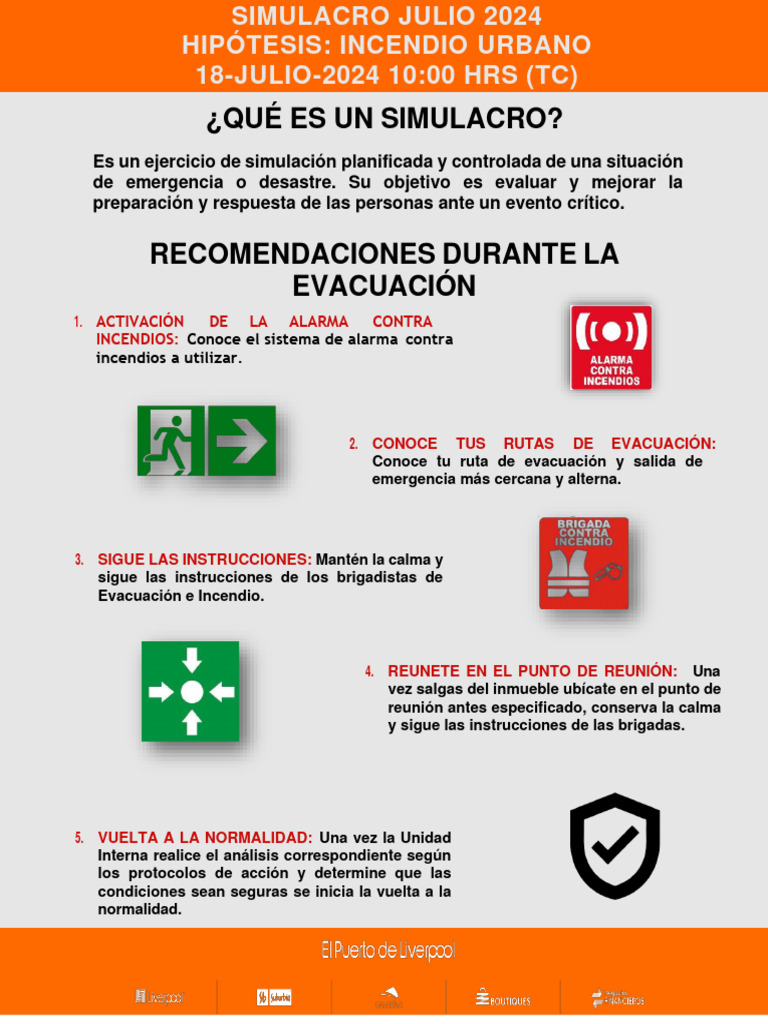 Infografía Simulacro Incendio Julio 2024 (1) | PDF