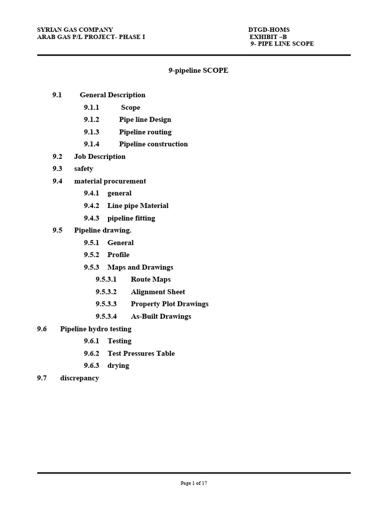 9-PIPELINE SCOPE REV-feras | PDF | Pipe (Fluid Conveyance) | Valve