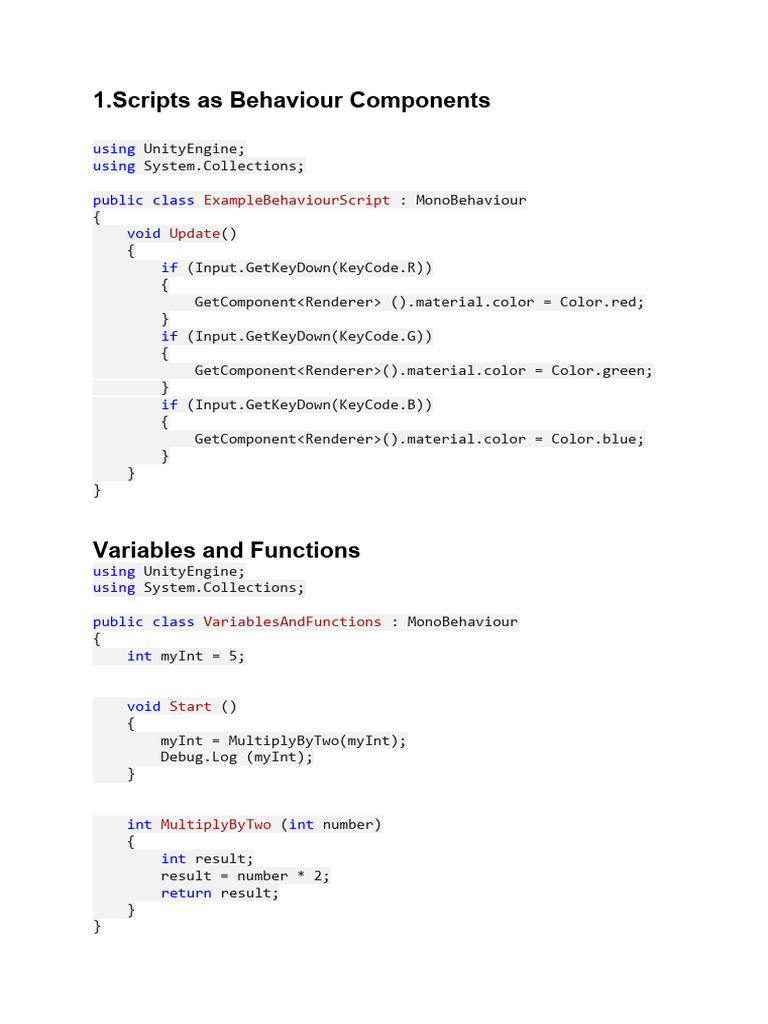 Scripts As Behaviour Components | PDF | Interpolation | Computing Scripts As Behaviour Components | PDF | Interpolation | Computing