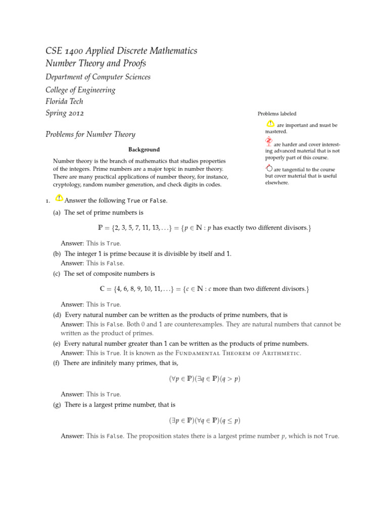 Number Theory Proofs | PDF | Abstract Algebra | Mathematical Objects