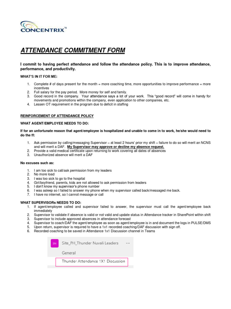 Attendance Acknowledgement Sign Off | PDF | Career & Growth