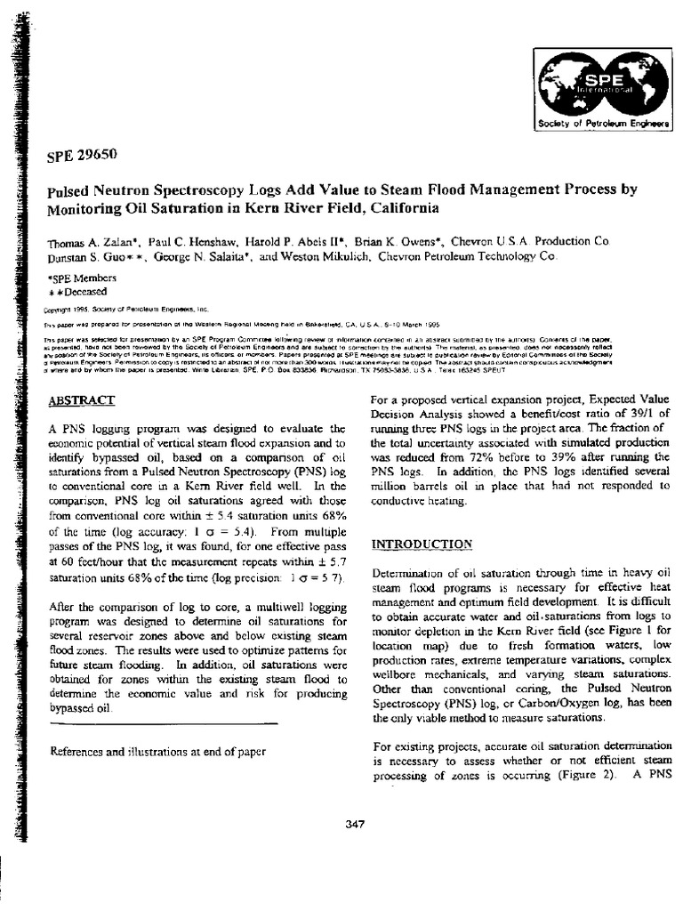 Pulsed Neutron Spectroscopy Logs Add Value To Steam Flood Management by ...