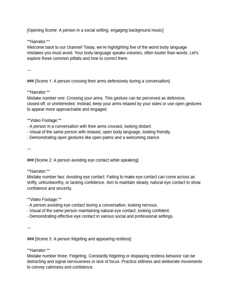 08 - 5 Worst Body Language Mistakes You Must Avoid! | PDF | Body ... 08 - 5 Worst Body Language Mistakes You Must Avoid! | PDF | Body ...