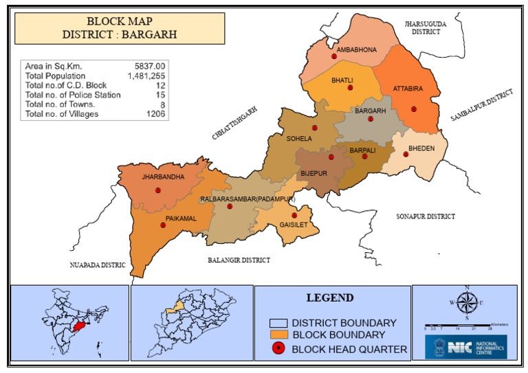 Bargarh District Block Map Overview | PDF