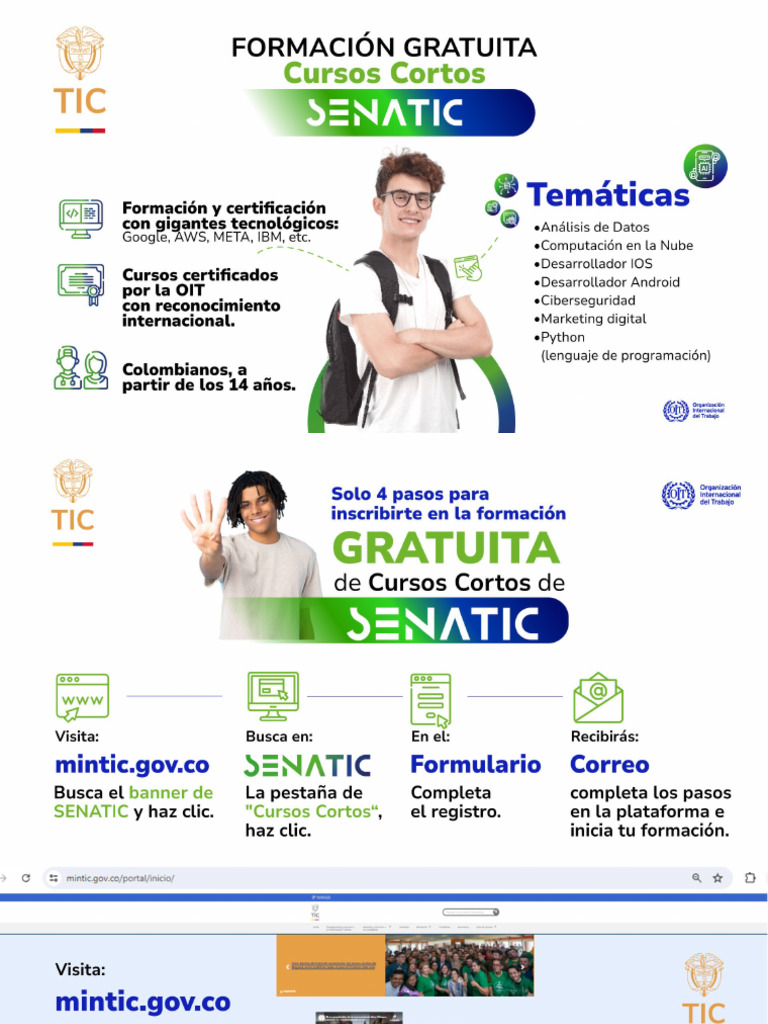 Como Se Pueden Inscribir Cursos Cortos SENATIC | PDF
