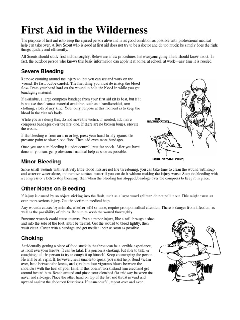 First Aid in The Wilderness: Severe Bleeding | PDF | Hypothermia ...