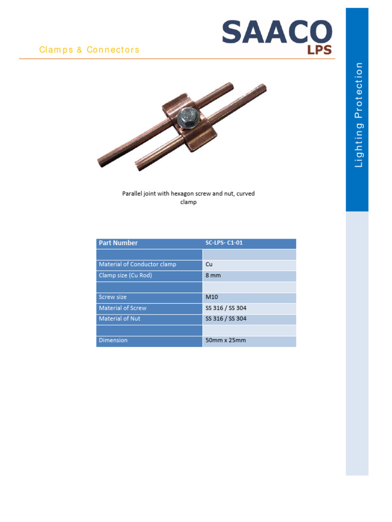Copper Conductor Clamp Specs | PDF