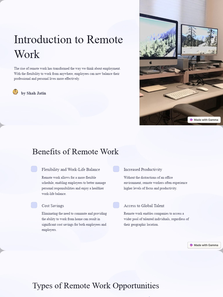Introduction To Remote Work | PDF | Employment | Collaboration