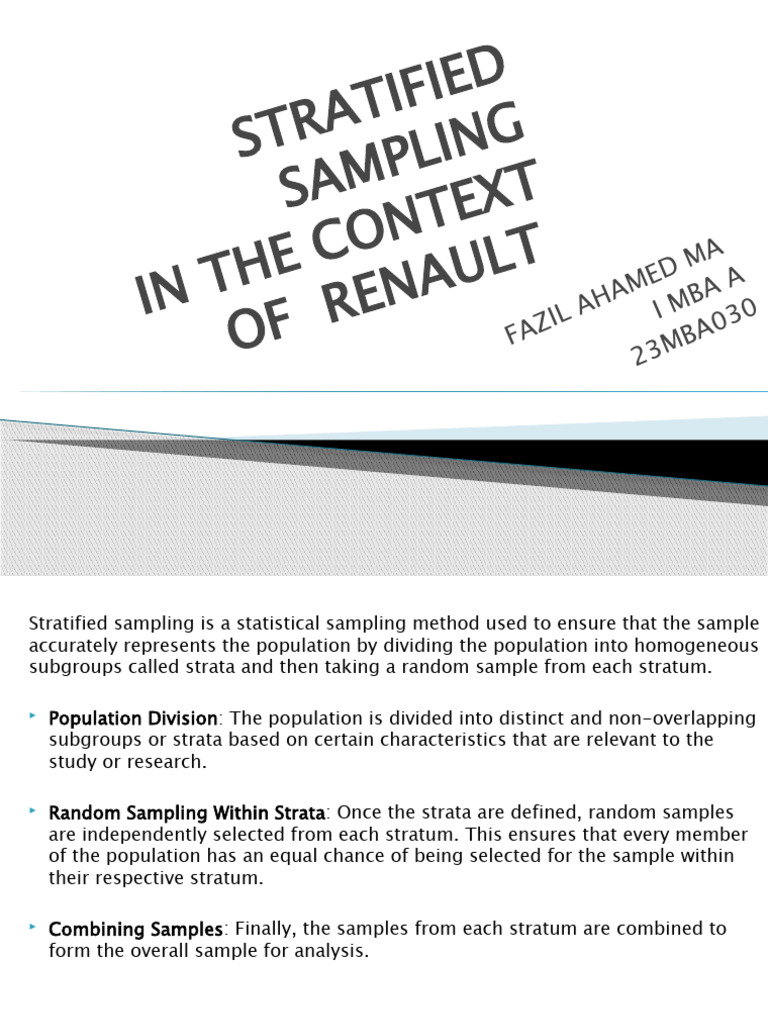 Stratified Sampling | PDF | Sampling (Statistics) | Renault