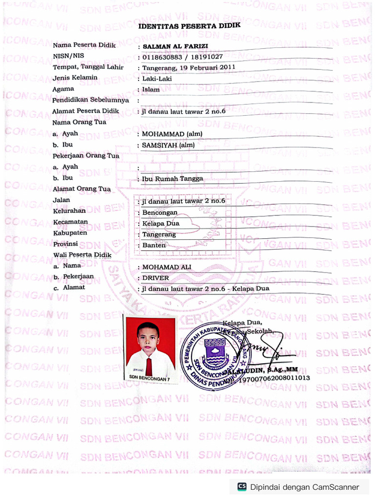 002 - Data Peserta Didik Salman Al Farizi | PDF