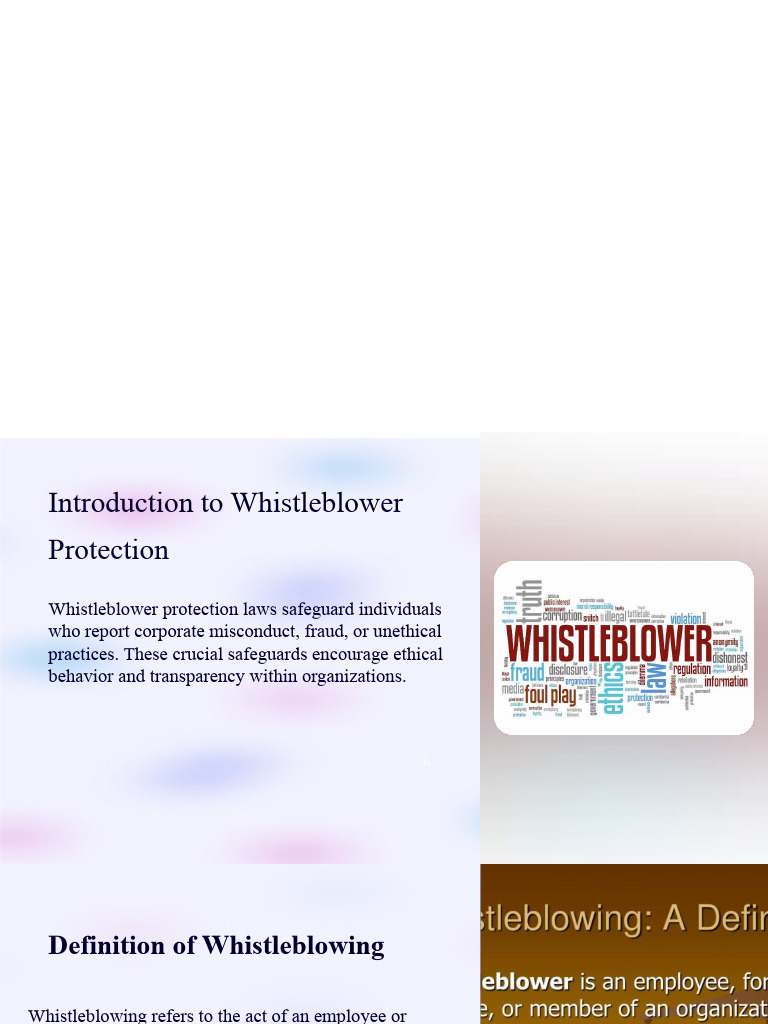 Protection For Whistle Blowers | PDF | Governance | Justice