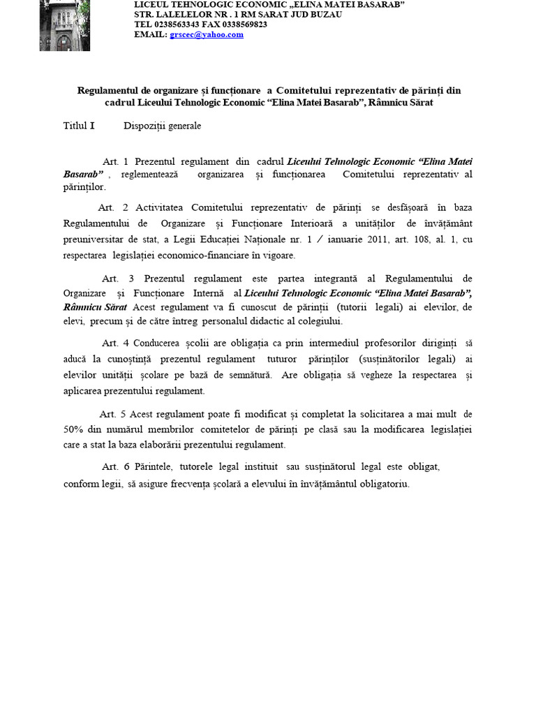 Regulament CRP | PDF