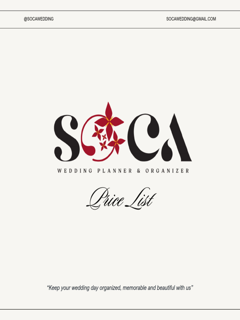 SOCA PRICELIST 2024 | PDF | Wedding | Marriage, Unions And Partnerships