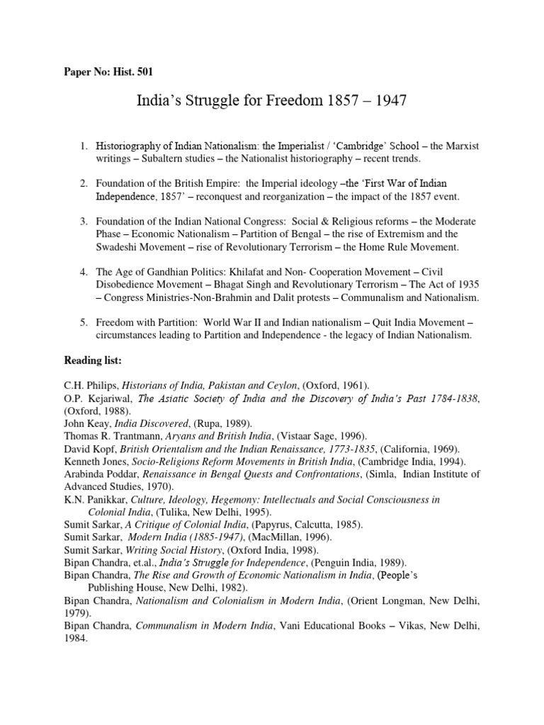 History 501 | PDF | Partition Of India | British Raj