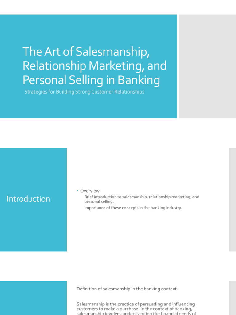 03 The Art of Salesmanship in Banking | PDF | Sales | Marketing