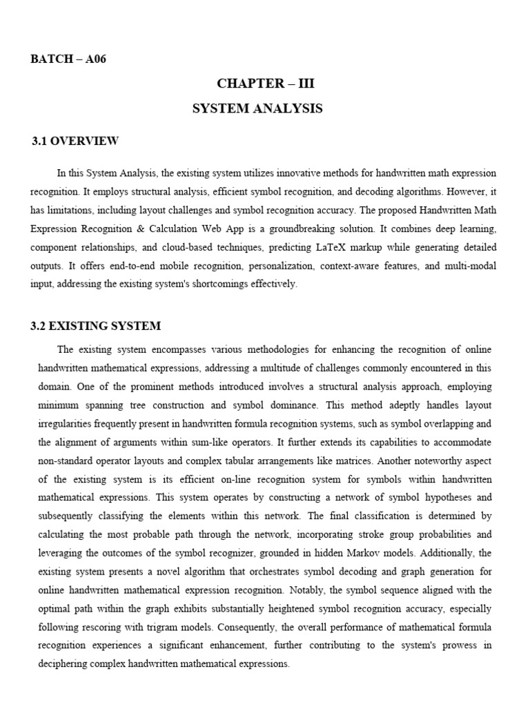 Batch A6 - Project Analysis U | Download Free PDF | System | Mathematics