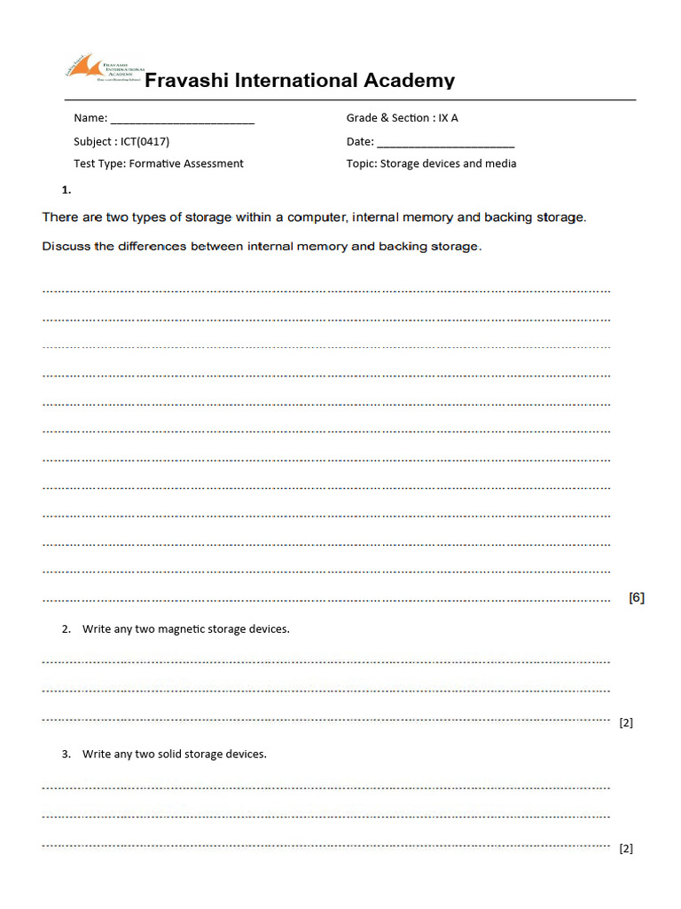 CH 3 Storage Devices and Media Test | PDF | Business