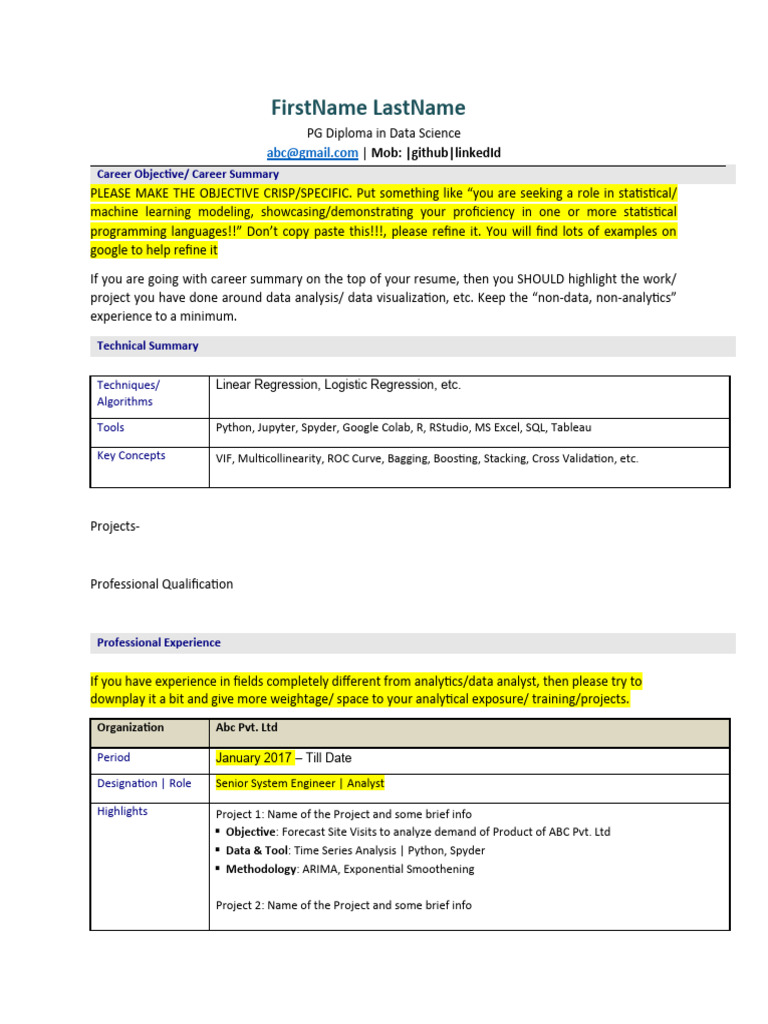 Sample_Resume | Download Free PDF | Data Analysis | Logistic Regression