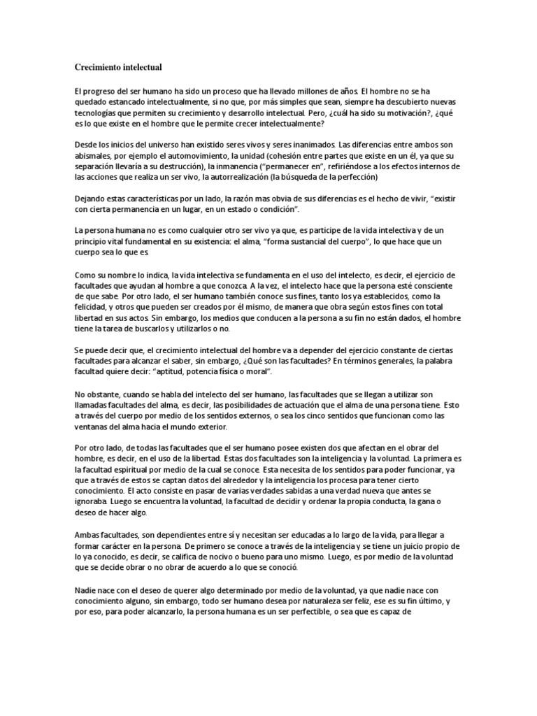 Crecimiento Intelectual Humano | PDF | Homo Sapiens | Conocimiento