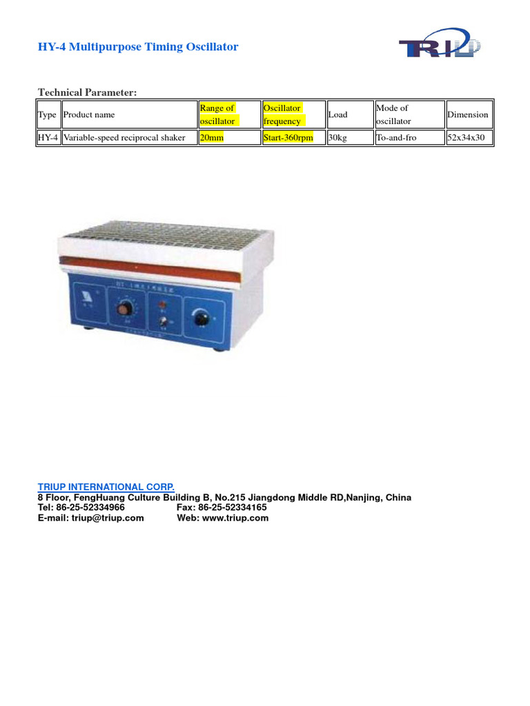HY-4 Timing Oscillator Specifications | PDF