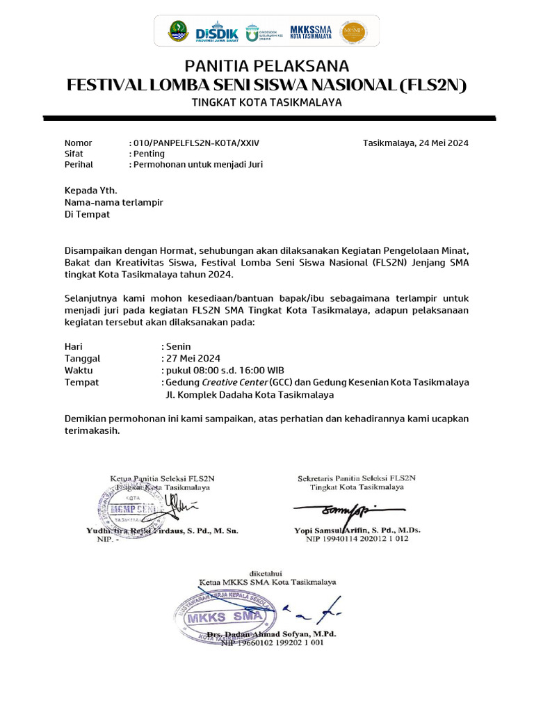 Undangan Juri FLS2N 2024 | PDF