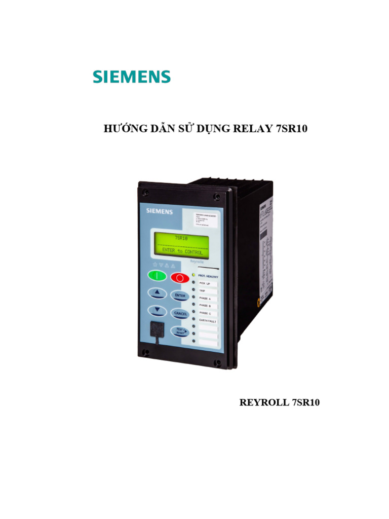 HDSD Relay Reyrolle 7SR10 | PDF