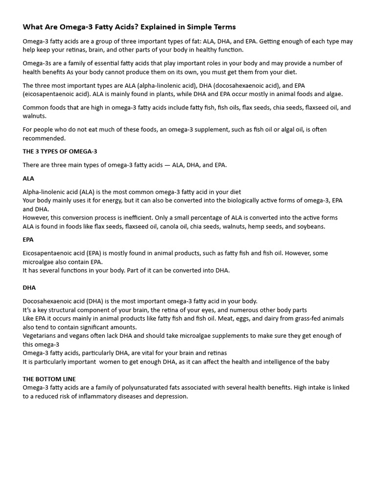 What Are Omega | PDF | Omega 3 Fatty Acid | Docosahexaenoic Acid