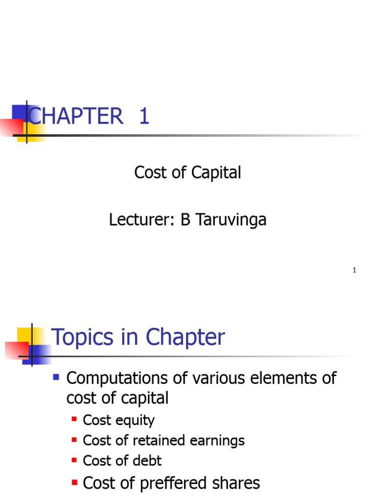 Lecture 1-Cost of Capital | PDF | Cost Of Capital | Capital Structure
