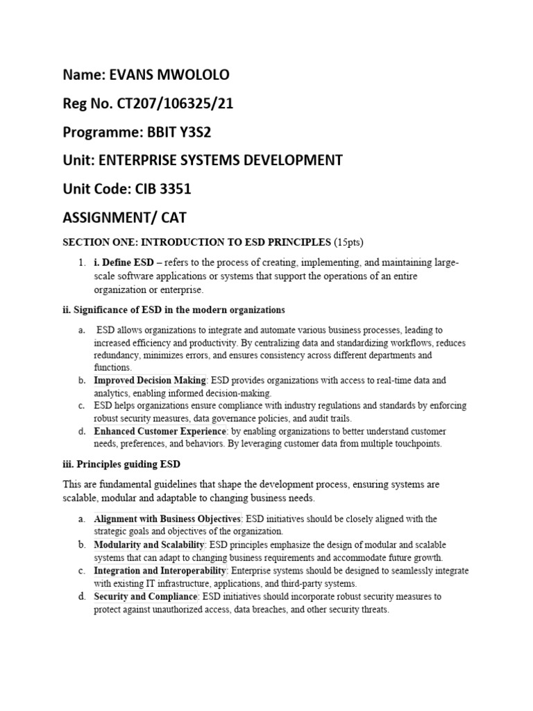 Principles of Enterprise Systems Development | PDF | Information ...