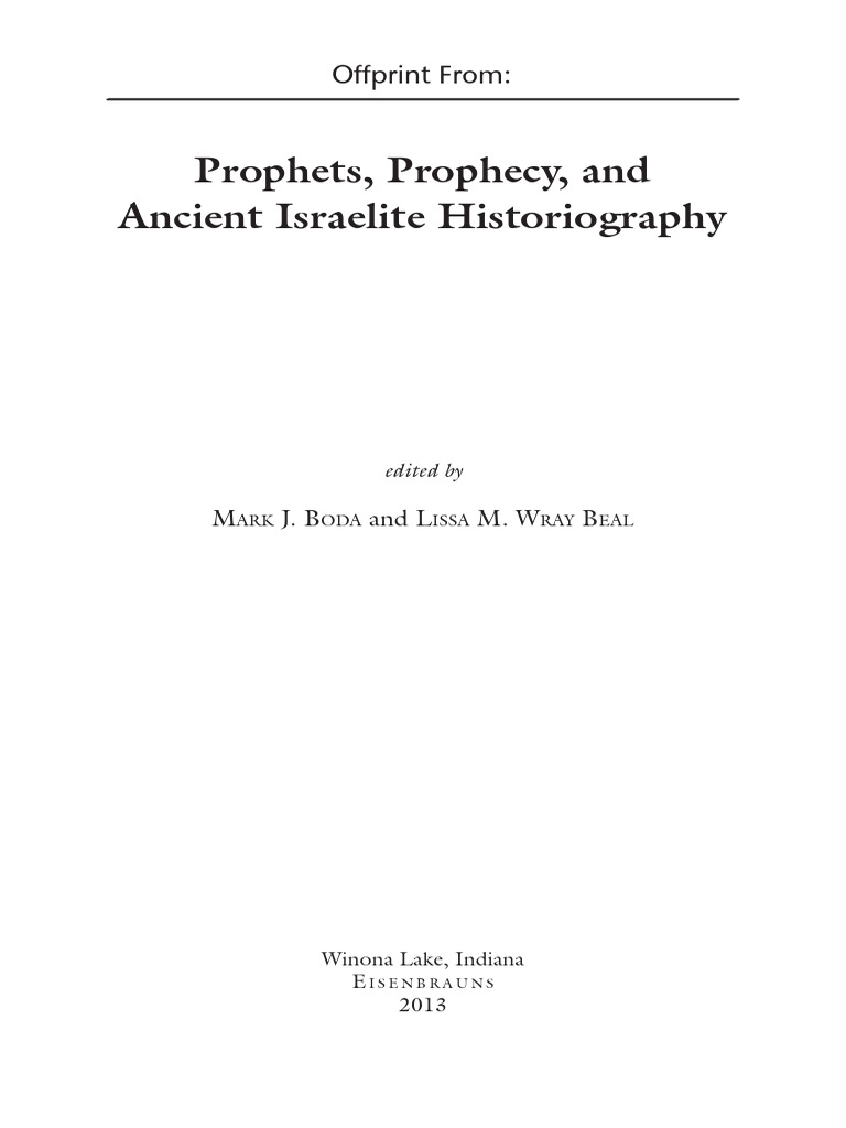 BenZvi Chronicles and Memories of Monarchic Prophets | PDF | Books Of ...