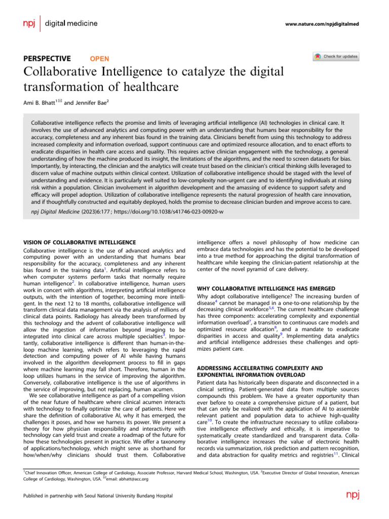 Collaborative Intelligence To Catalyze The Digital 1696166395 | PDF | Artificial Intelligence ...