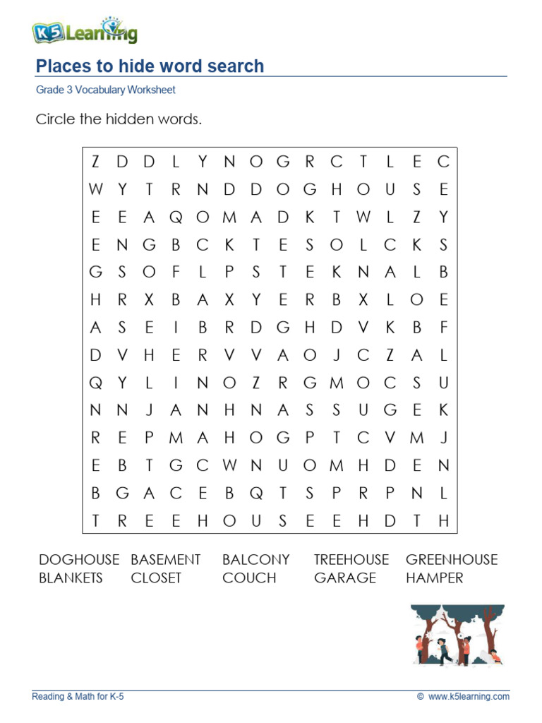 Places To Hide Word Search4 | PDF