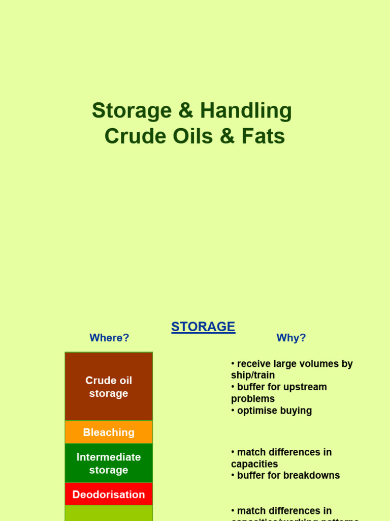 B - Storage & Handling of Crude Oils & Fats | PDF | Solubility | Oil