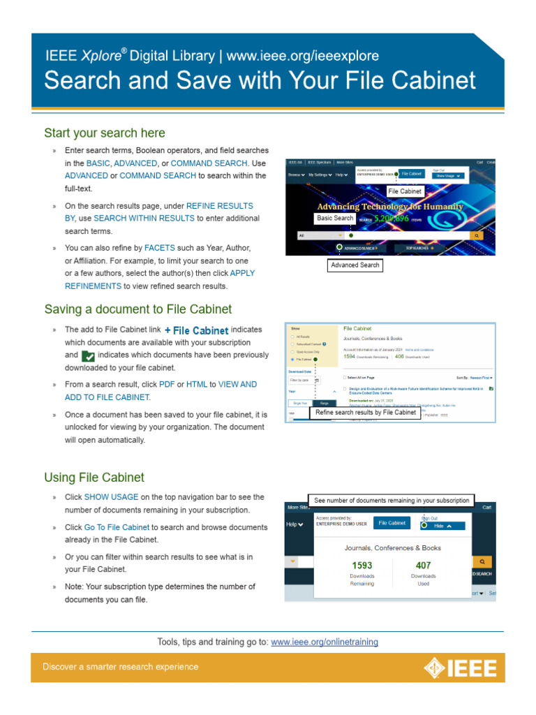 S7 TALLER IEEE 2 Xplore Search and Save With Your File Cabinet-2 | PDF | Cyberspace | Internet