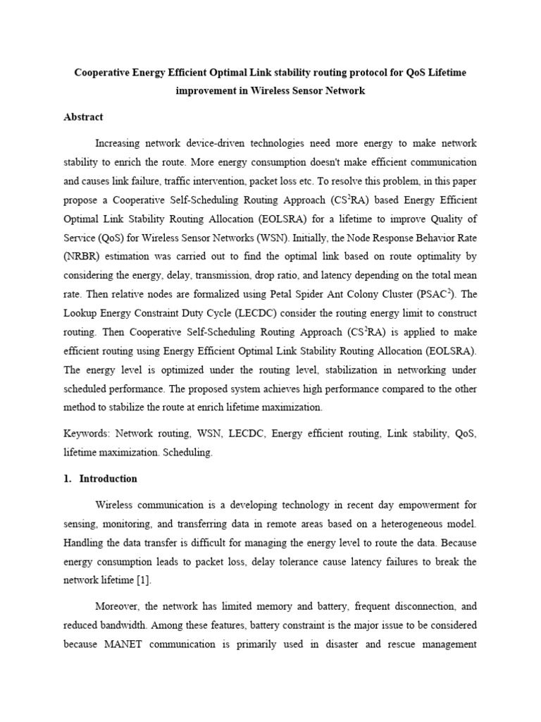 Cooperative Energy Efficient Paper | Download Free PDF | Routing ...