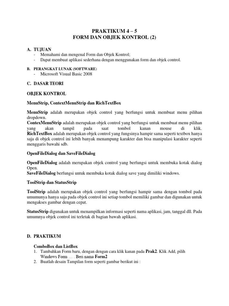 Pert 4-5 Pengenalan 2 (Pemrograman .NET) | PDF
