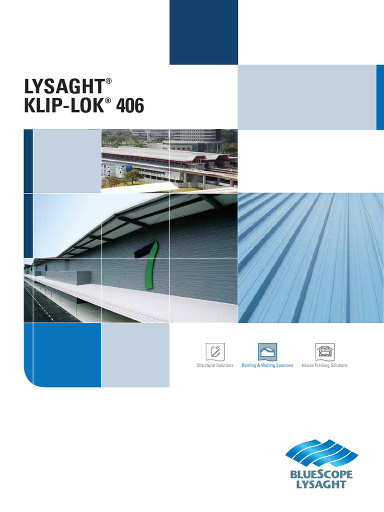 Lysaght Klip Lok 406 Brochure | PDF | Screw | Roof