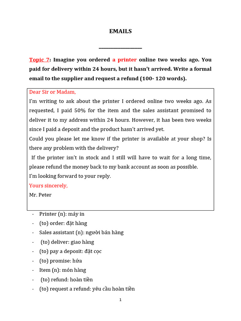 Emails-Topic 7, 8, 9 | PDF