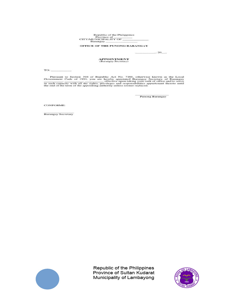 APPOINTMENT | PDF | Philippines | Government