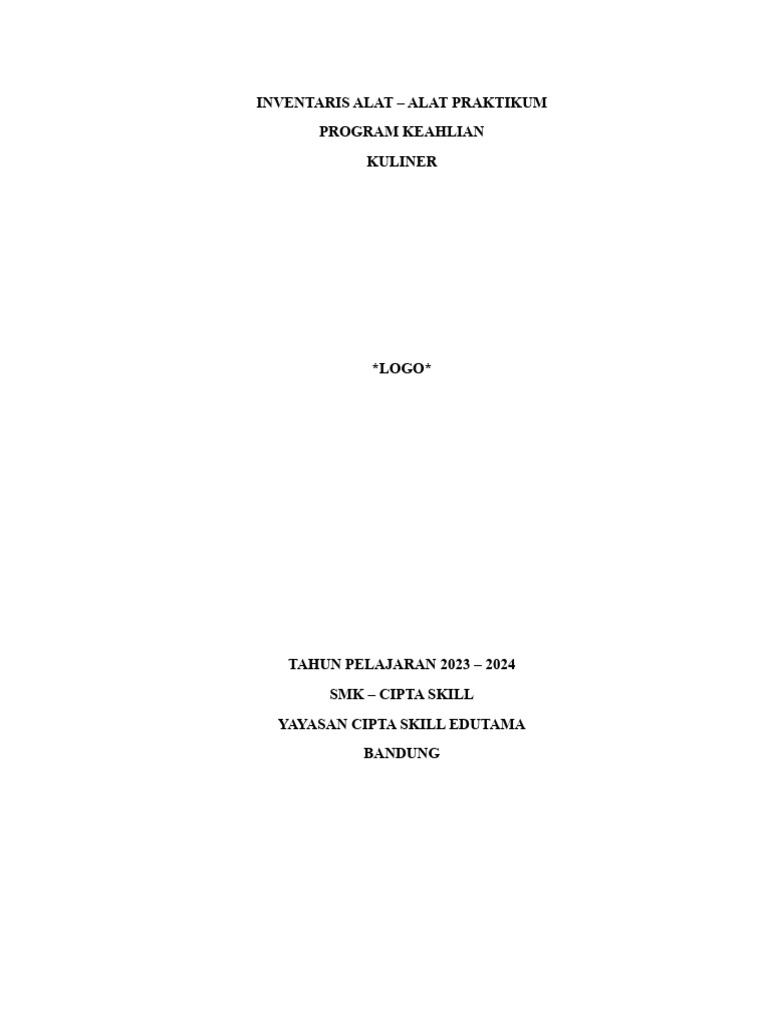 Inventaris Alat Lab. Kuliner | PDF
