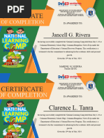 Certificate of Completion NLC Enhancement Camp | PDF