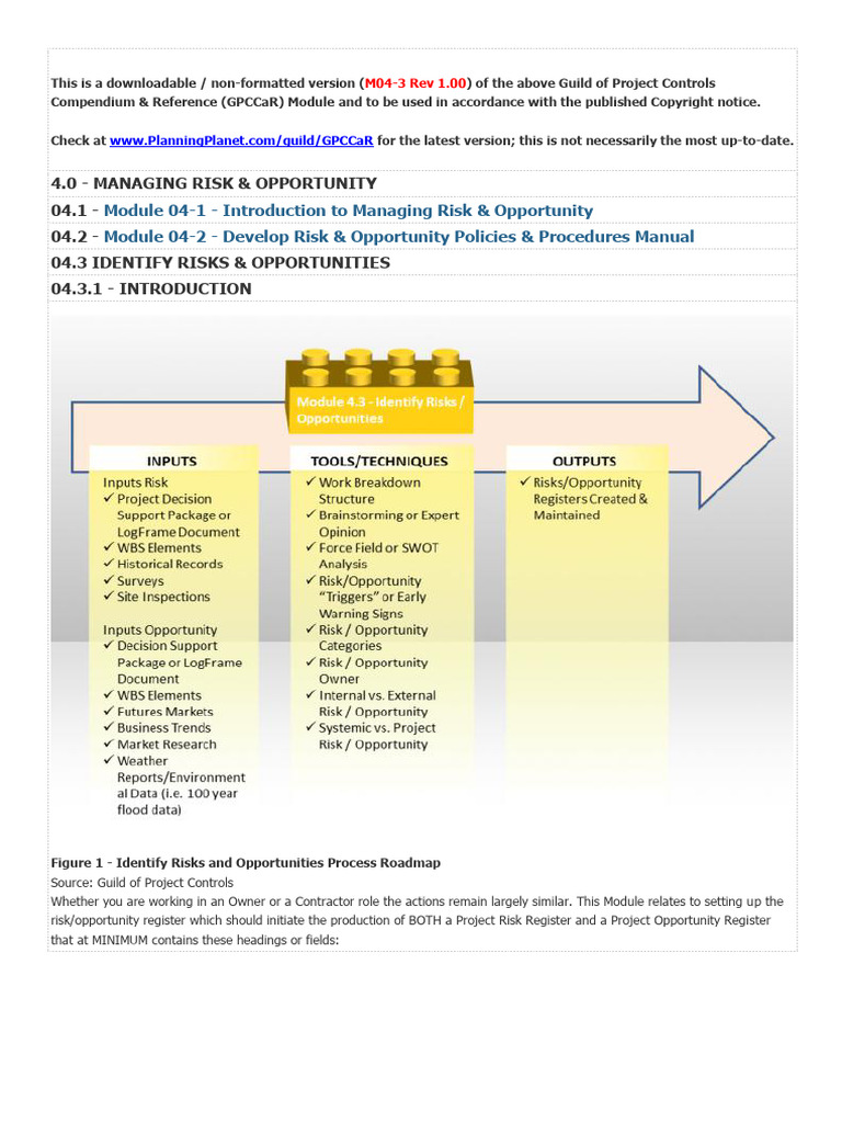 m04-3 Identify Risks Opportunities - Rev 1.00 | PDF | Risk | Risk ...
