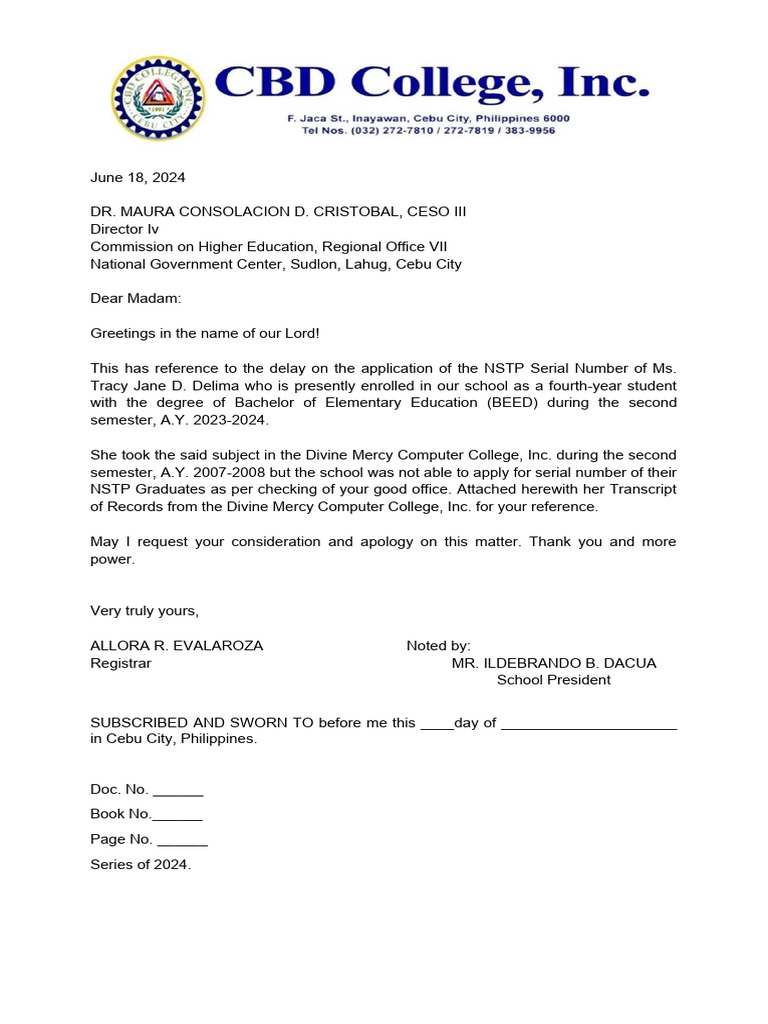 Justification Letter | PDF