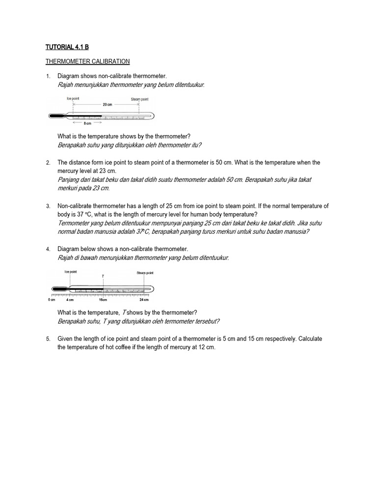 Thermometer Calibration & Heat Transfer Tutorial | PDF | Temperature | Heat