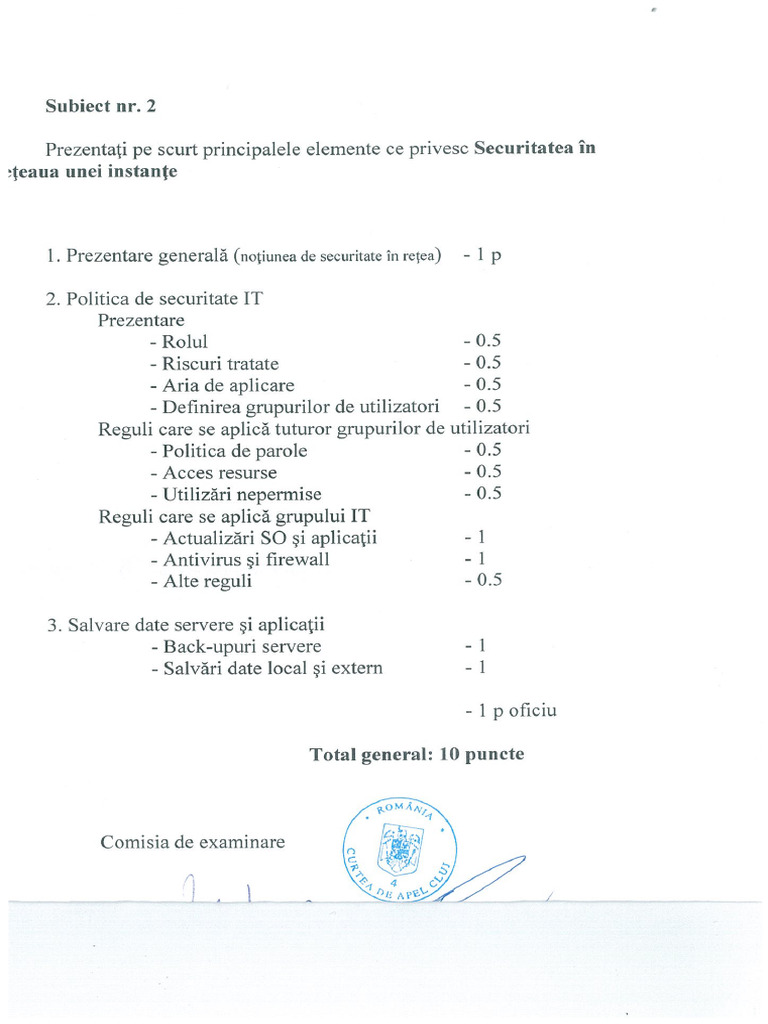 Barem Proba Scrisa IT | PDF