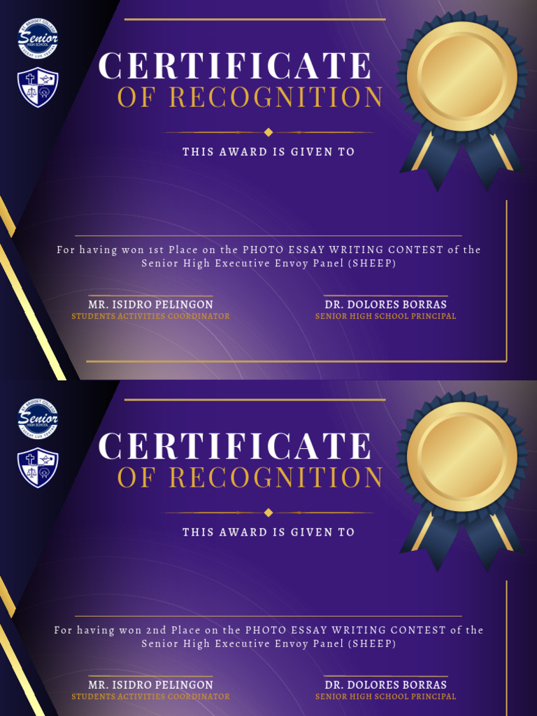 Certificate of recognition | PDF