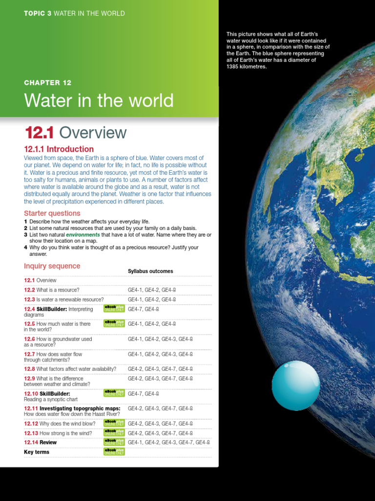 Geoactive1 ch12 Water in TheWorld | PDF | Water Cycle | Groundwater